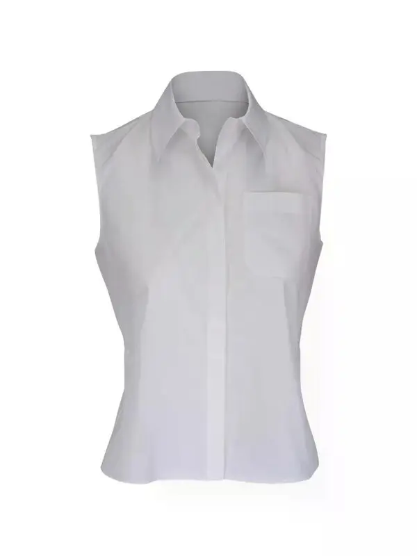 Akris Chest-pocket Sleeveless Blouse - White