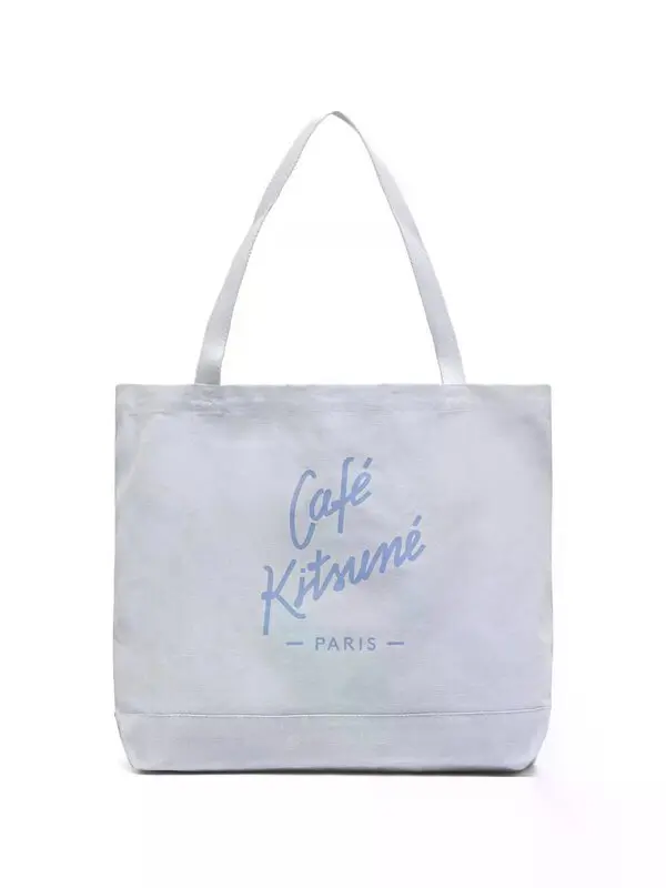 CAFÉ KITSUNÉ Logo-print Tote Bag - Blue