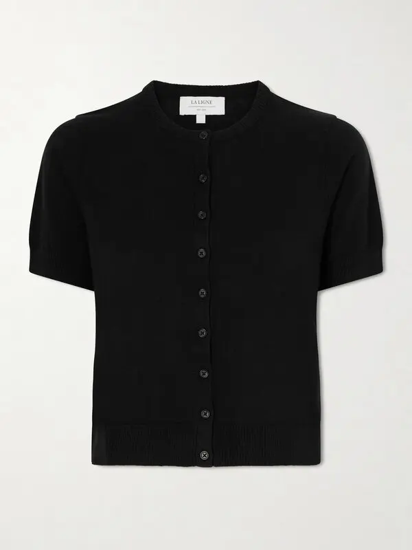 LA LIGNE Alex Cropped Knitted Cardigan