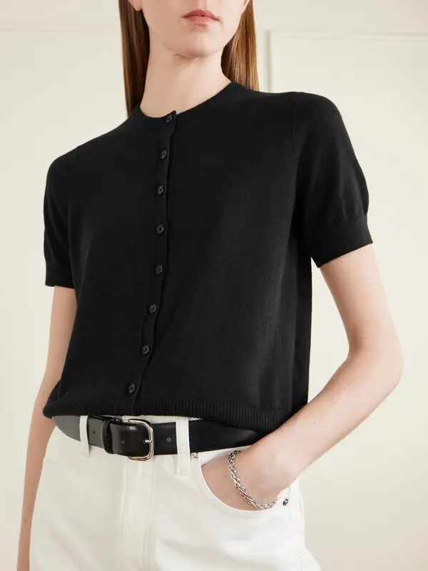 LA LIGNE Alex Cropped Knitted Cardigan