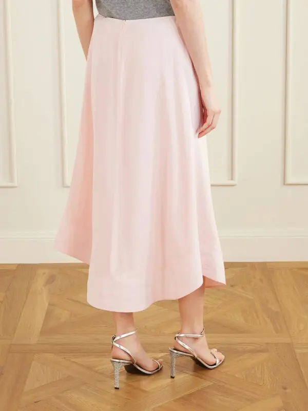 Stella McCartney Silk-crepe Midi A-line Skirt