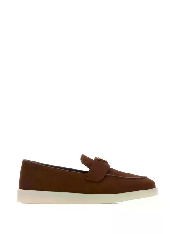 Prada Triangle-logo Loafers - Brown