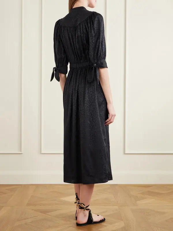 Maison Mayle Leopard-jacquard Silk Midi Dress