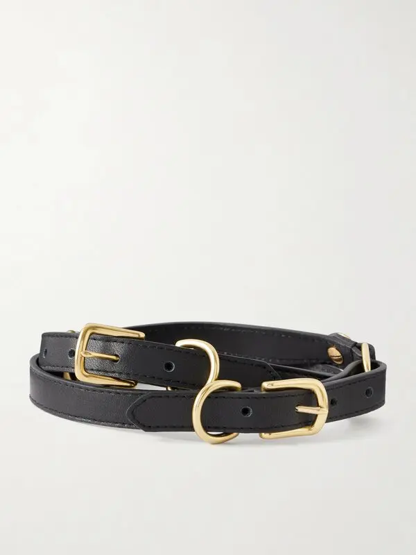 Maison Mayle Corsita Embellished Leather Belt - Black