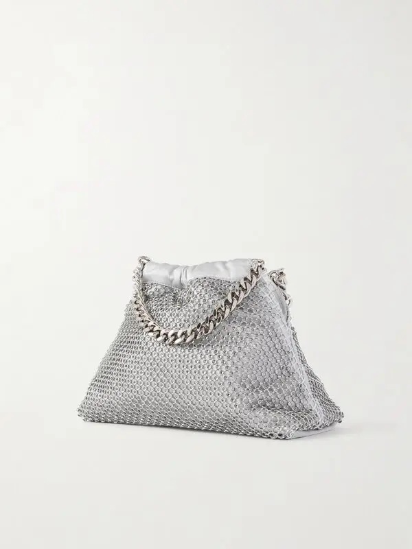 Stella McCartney Falabella Mini Crystal And Mesh Drawstring Bag