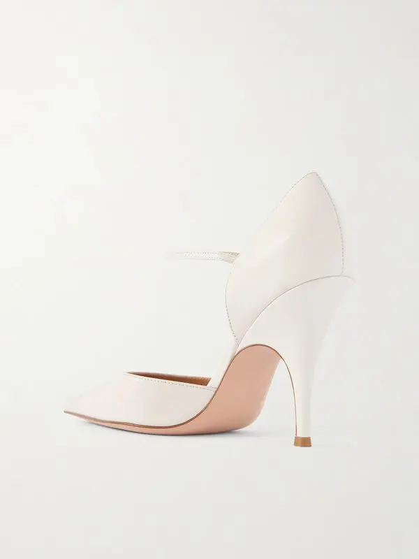 GIANVITO ROSSI Sofia D'orsay 95 Leather Pumps - Neutrals