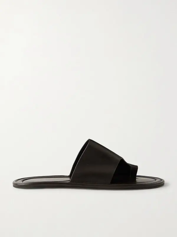 THE ROW Malick Leather Sandals - Black