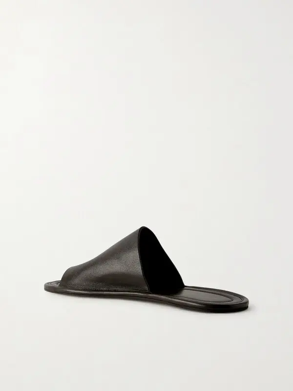 THE ROW Malick Leather Sandals - Black