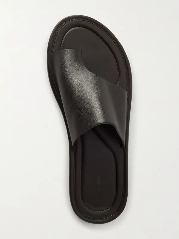 THE ROW Malick Leather Sandals - Black