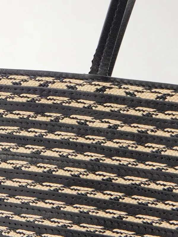 THE ROW Beau Large Raffia And Leather Tote - Black