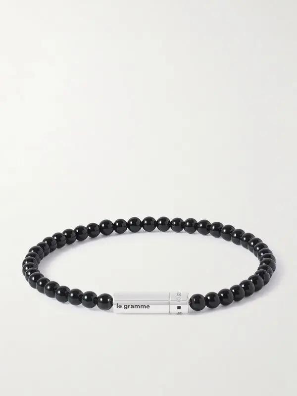 Le Gramme 11g Sterling Silver And Onyx Bracelet - Black