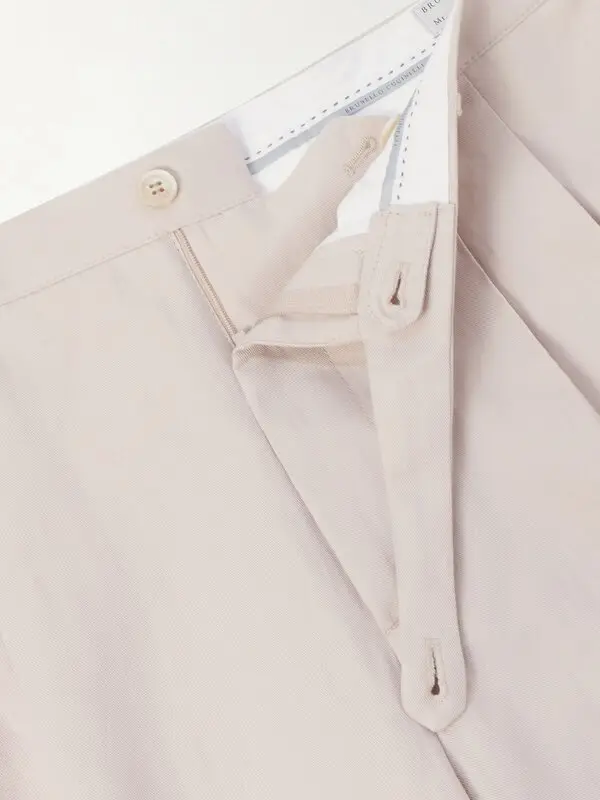 Brunello Cucinelli Wide-leg Pleated Linen And Cotton-blend Shorts