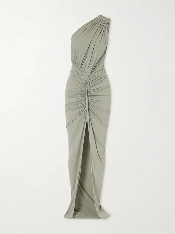Rick Owens Avra One-shoulder Gathered Gown