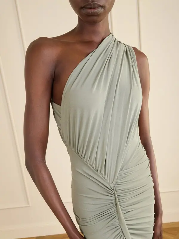 Rick Owens Avra One-shoulder Gathered Gown