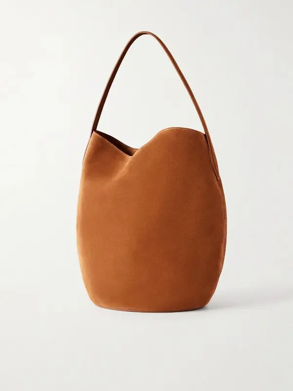 LIFFNER Large Belted Suede Bucket Bag - Brown