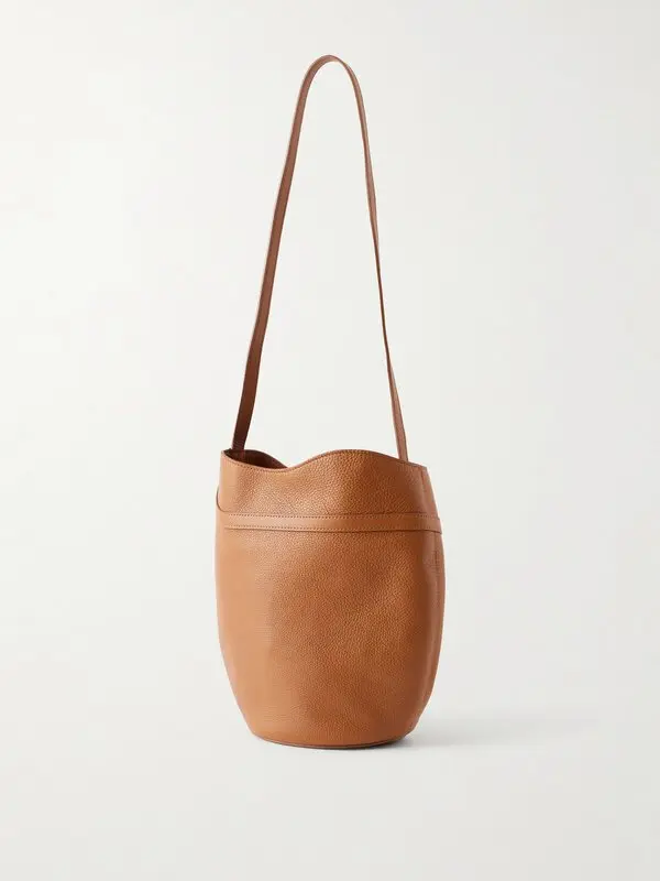 LIFFNER Belted Leather Bucket Bag - Brown