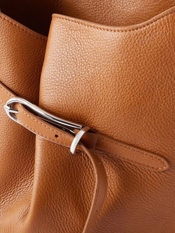 LIFFNER Belted Leather Bucket Bag - Brown