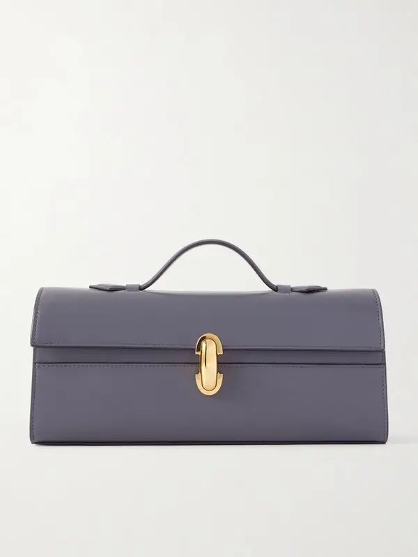 Savette Slim Symmetry Leather Tote - Blue
