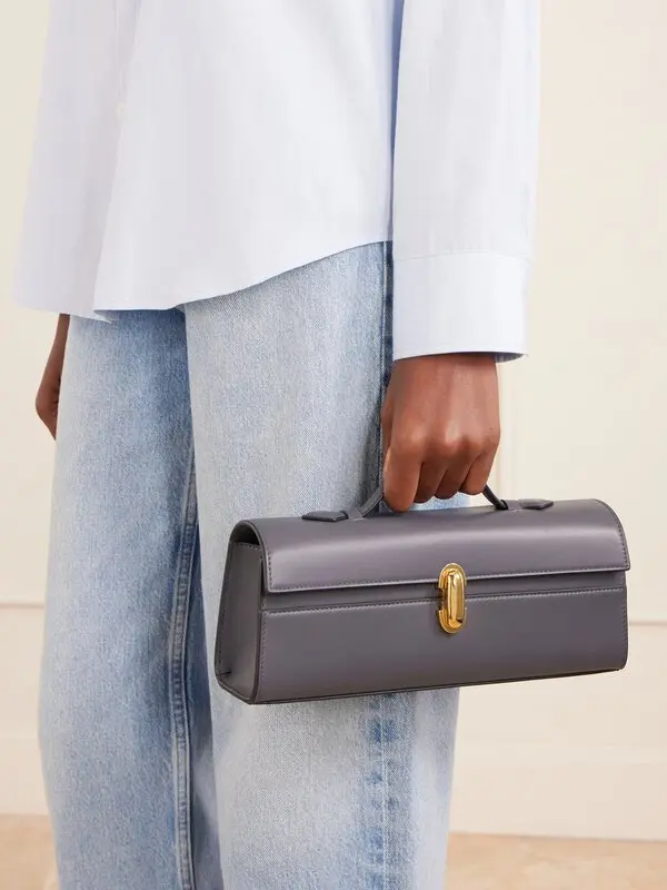 Savette Slim Symmetry Leather Tote - Blue