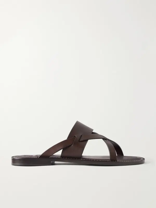 Brunello Cucinelli Leather Gladiator Sandals - Brown