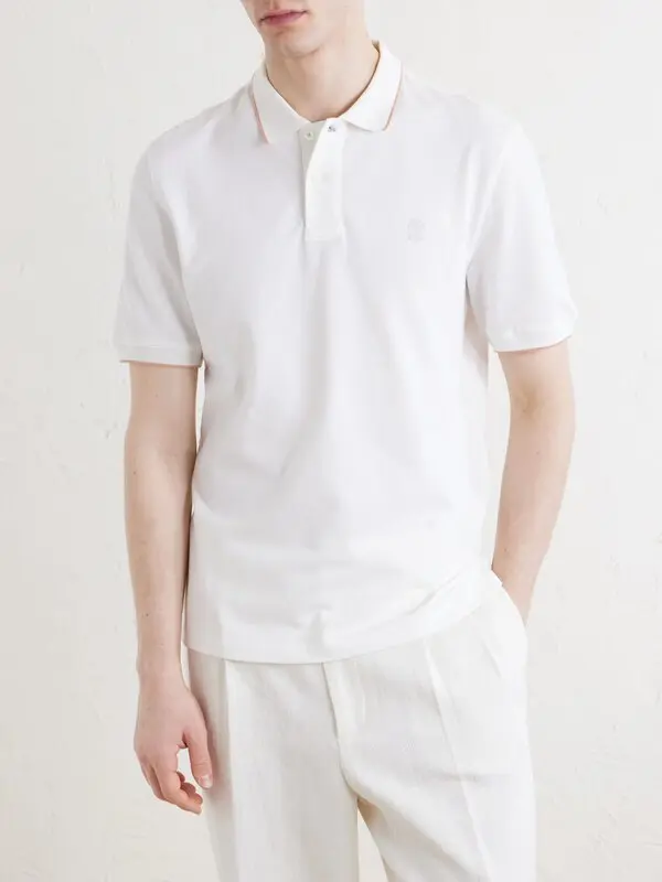 Brunello Cucinelli Logo-embroidered Cotton Polo Shirt