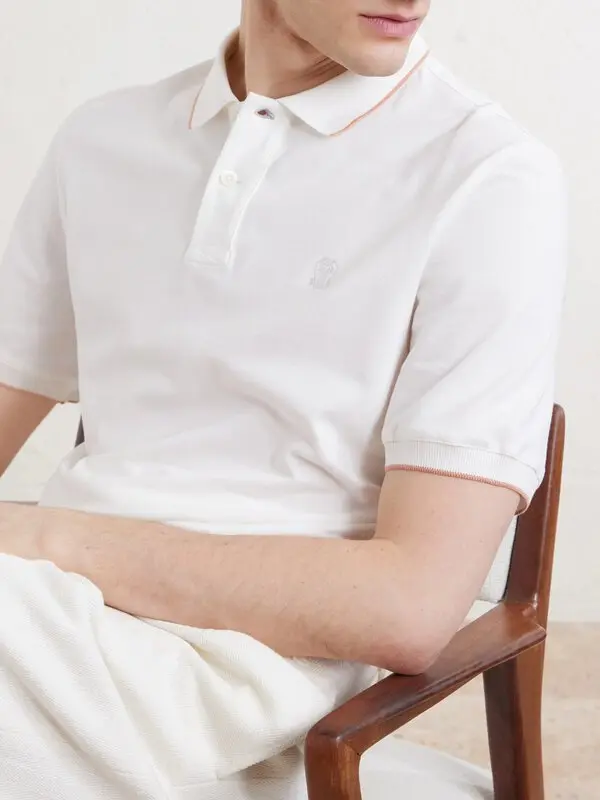 Brunello Cucinelli Logo-embroidered Cotton Polo Shirt