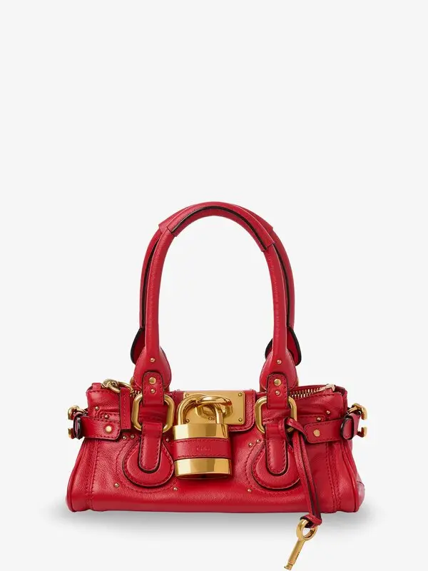 Chloé Paddington Leather Shoulder Bag - Red