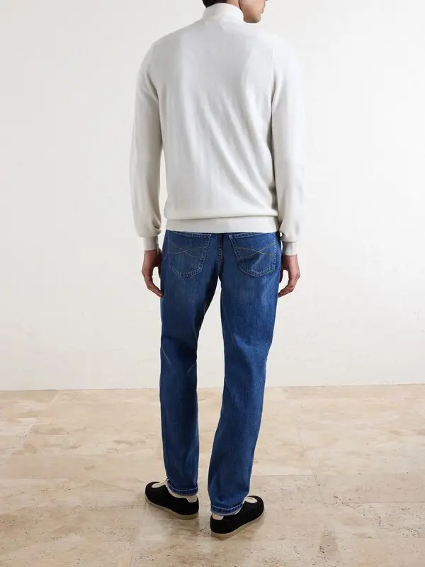 Brunello Cucinelli Cashmere Zip-up Sweater - Neutrals