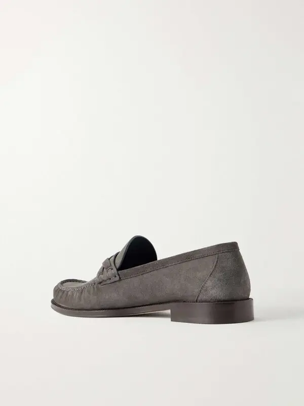 Brunello Cucinelli Suede Penny Loafers