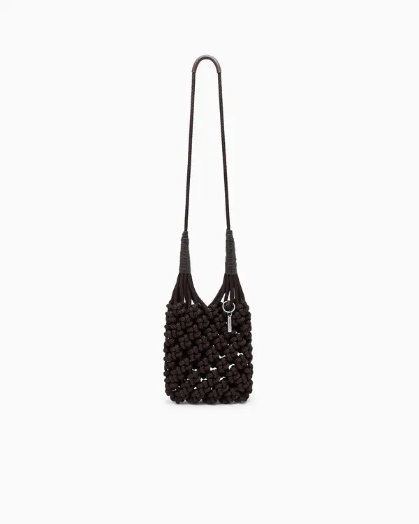 Giorgio Armani Knotted Cord Cross Body Bag - Brown
