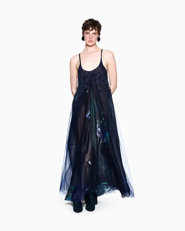 Giorgio Armani Embroidered Long Dress