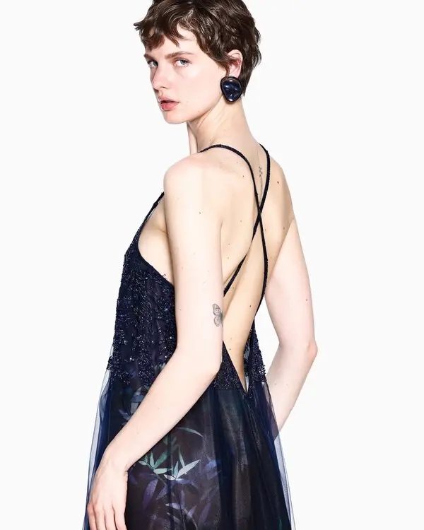 Giorgio Armani Embroidered Long Dress