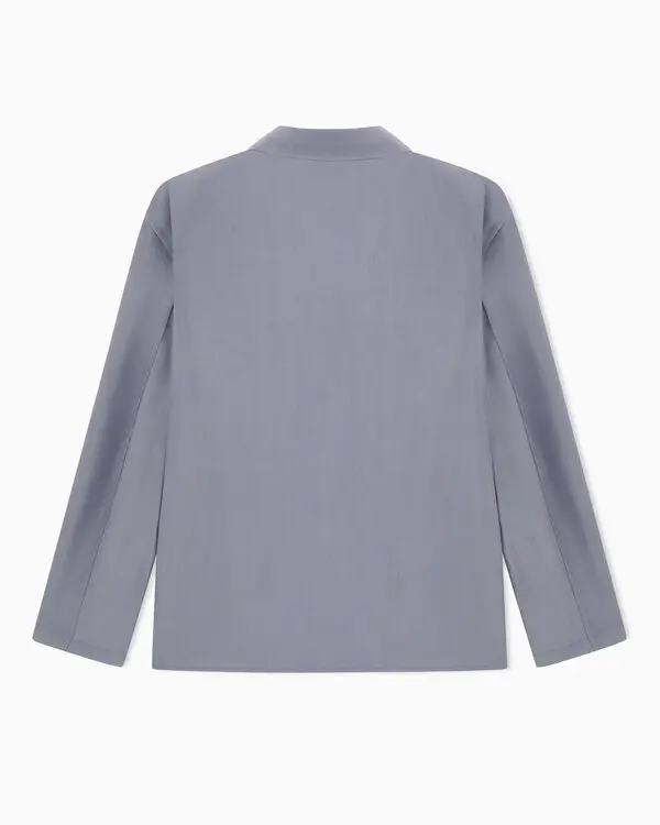 Giorgio Armani Double-breasted Jacket In A Silk And Linen Poplin