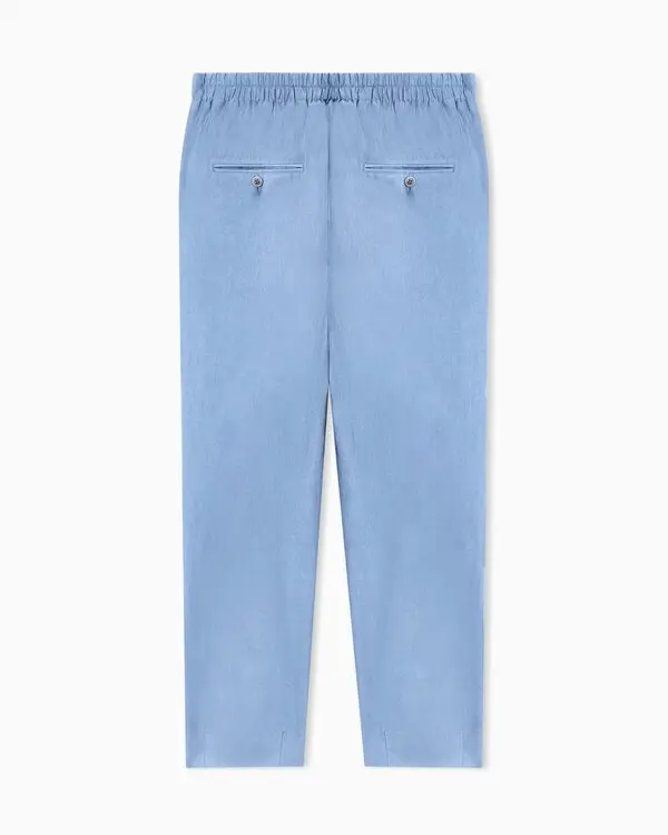 Giorgio Armani Single-pleat Lyocell Trousers - Light Blue