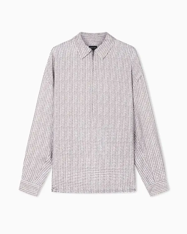 Giorgio Armani Printed Viscose Crépon Shirt With Zip