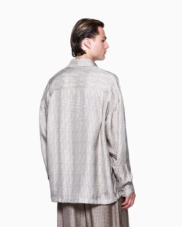 Giorgio Armani Printed Viscose Crépon Shirt With Zip