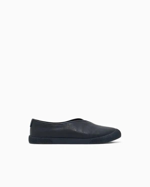 Giorgio Armani Leather Slip-ons - Black