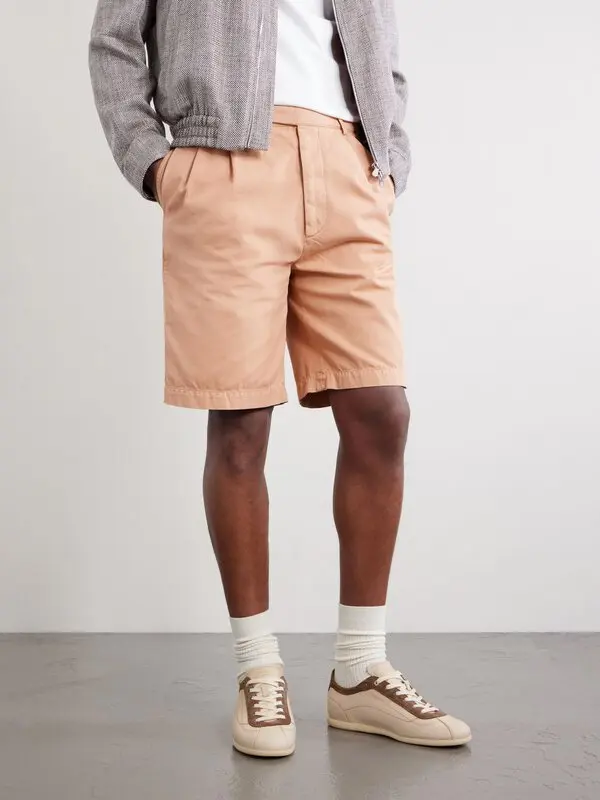Brunello Cucinelli Suede-trimmed Leather Sneakers - Neutrals