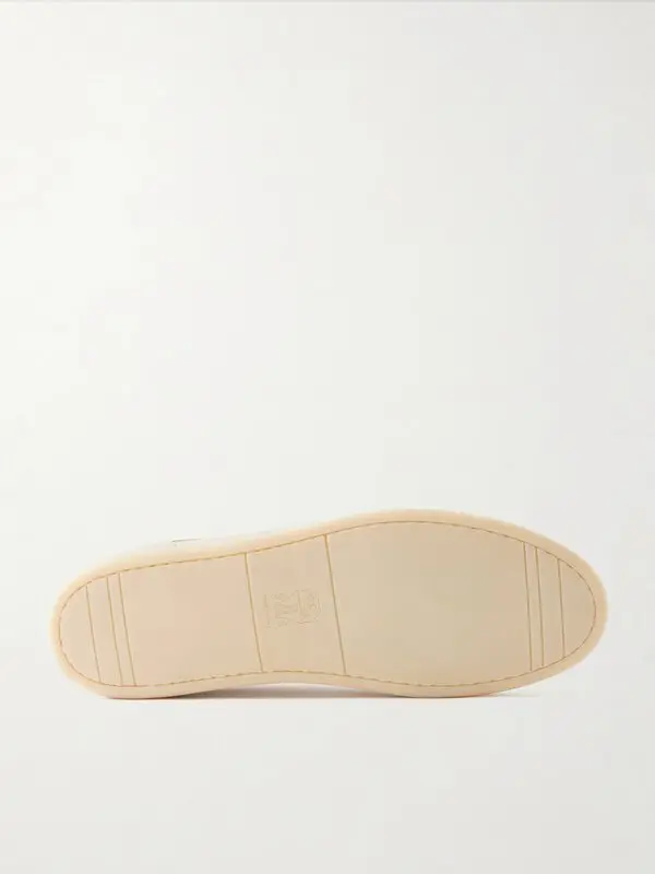Brunello Cucinelli Suede-trimmed Leather Sneakers - Neutrals