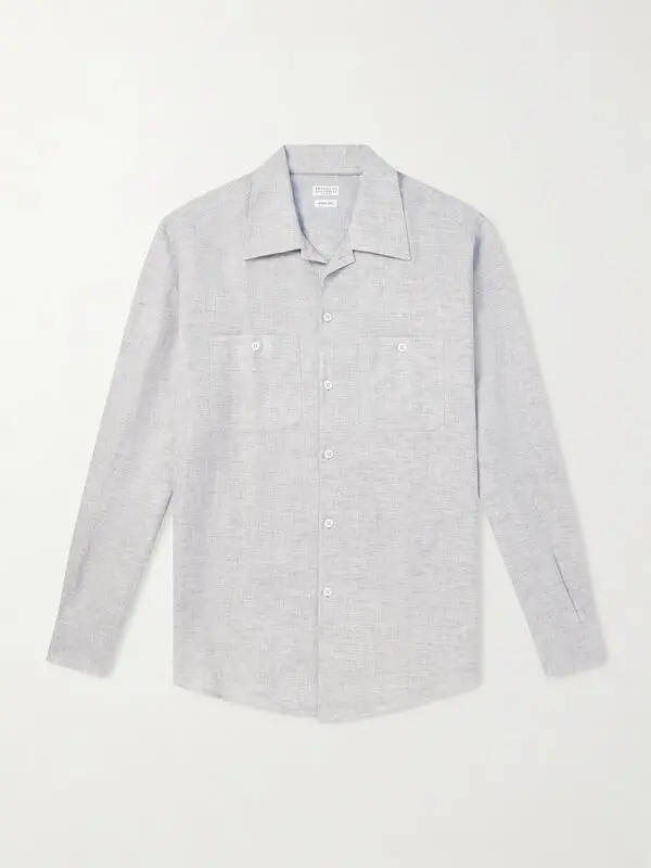 Brunello Cucinelli Hemp, Linen And Cotton-blend Shirt