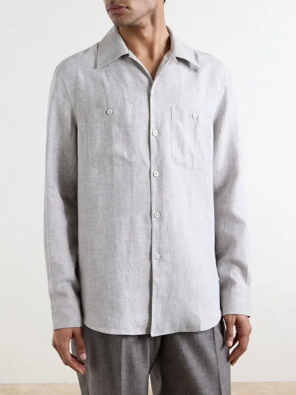 Brunello Cucinelli Hemp, Linen And Cotton-blend Shirt
