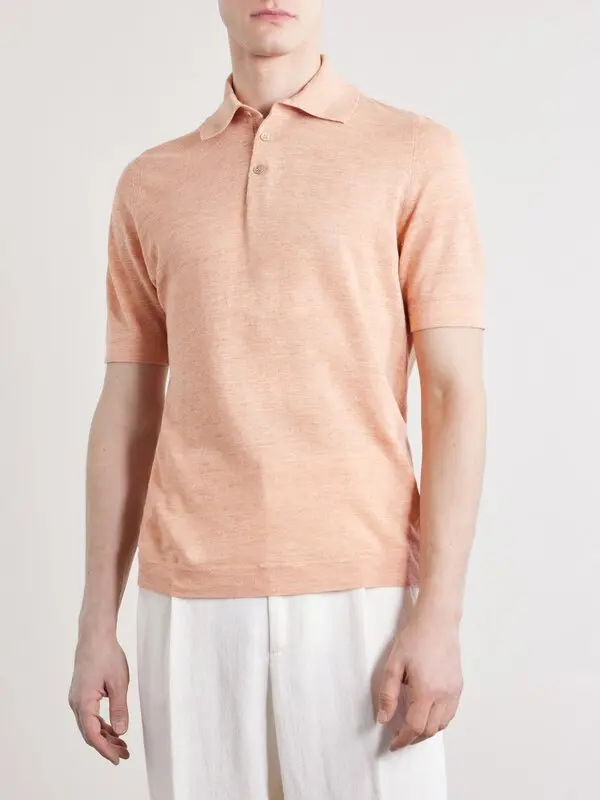 Brunello Cucinelli Linen And Cotton-blend Polo Shirt