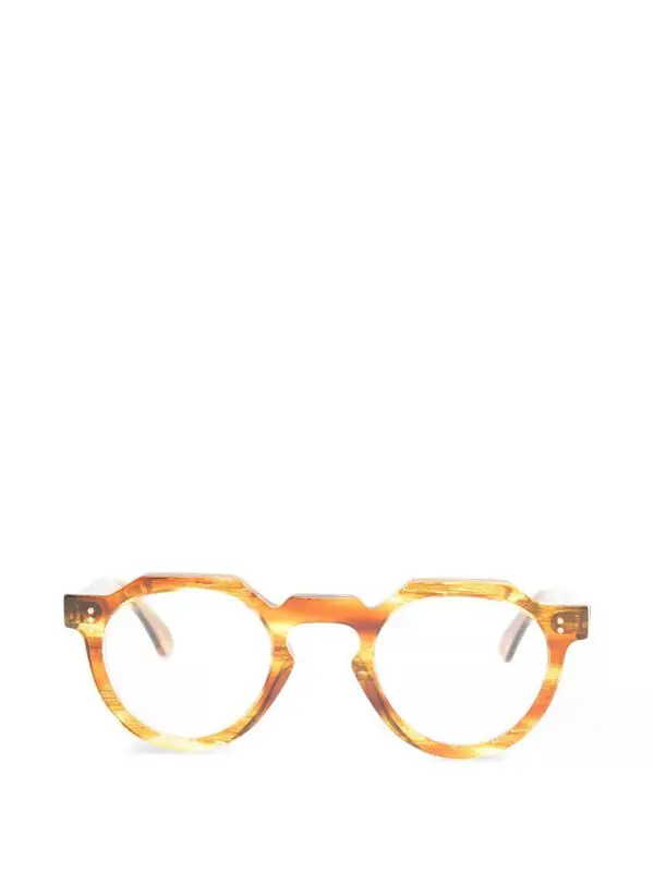 LESCA Crown Xl Round-frame Glasses - Brown