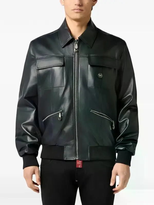 Philipp Plein Palms Leather Jacket