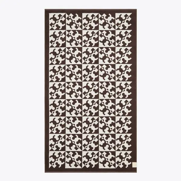 Tory Burch Diagonal T Jacquard Towel - Brown