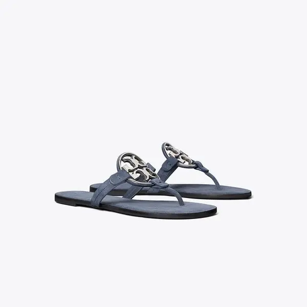 Tory Burch Metal Miller Sandal - Deep Wave / Silver