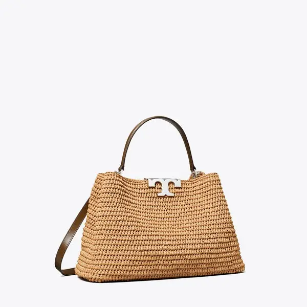 Tory Burch Eleanor Raffia Satchel - Honeycomb