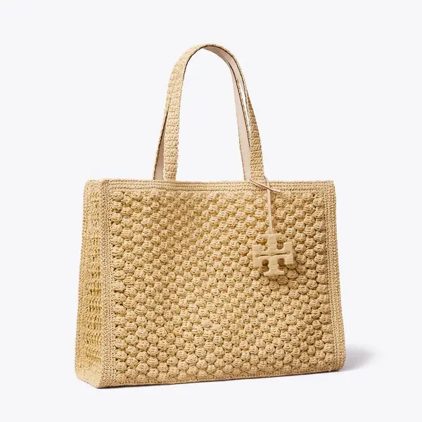 Tory Burch Large Ella Hand-crocheted Popcorn Tote - Natural