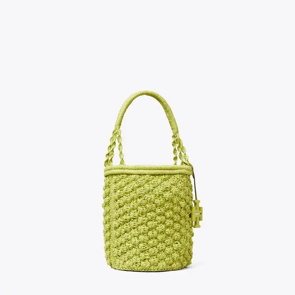 Tory Burch Ella Hand-crocheted Popcorn Bucket Bag - Citrus Green