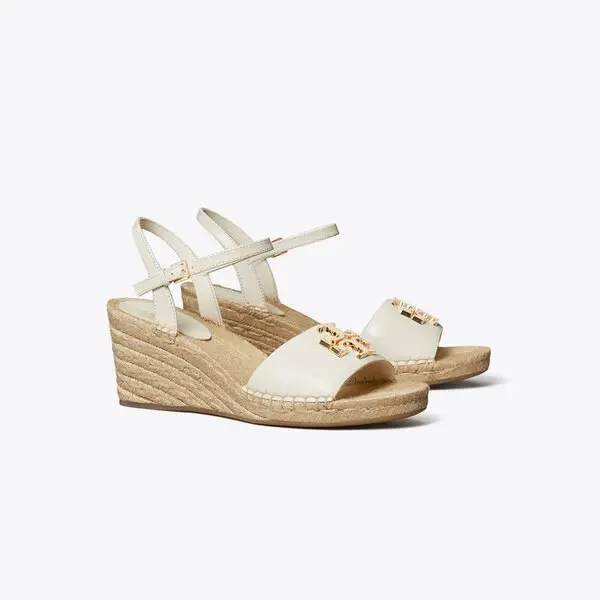 Tory Burch Eleanor Wedge Espadrille - Light Cream/gold